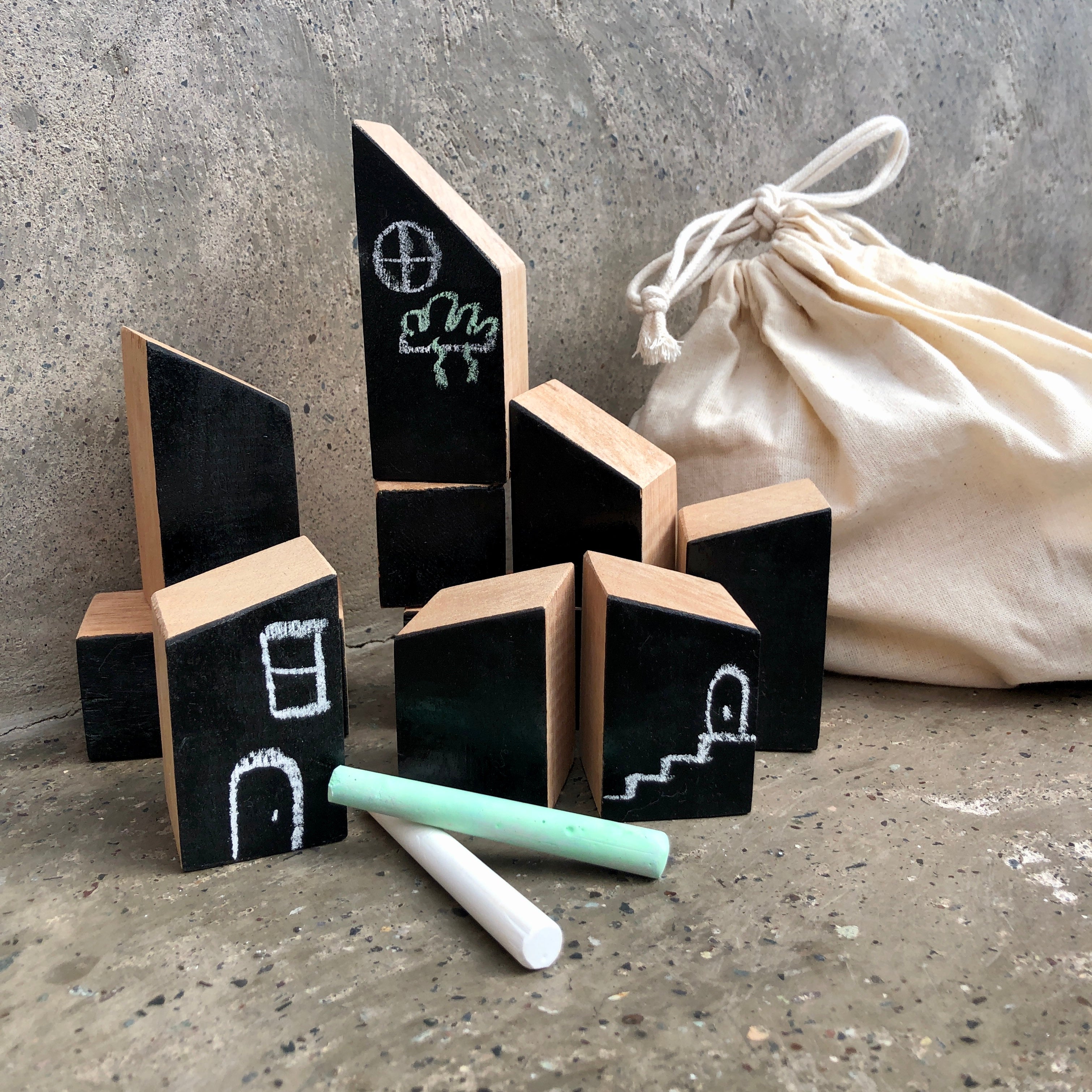 Bloques Madera Casas – Formado a Mano